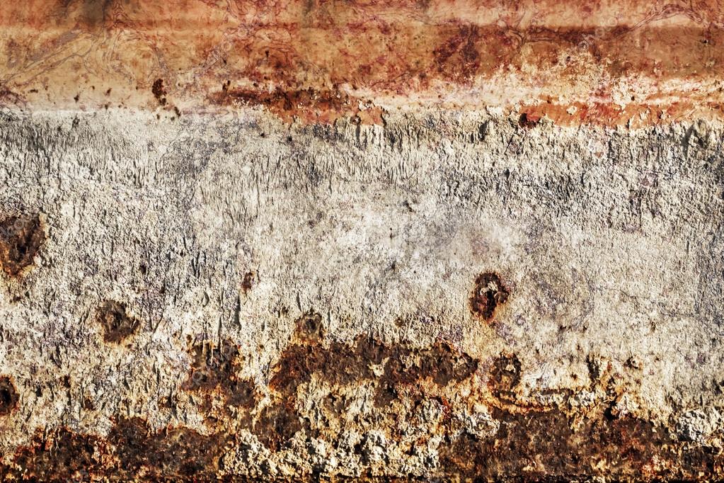 Old Rusty Metal Floater Surface With Cement Roughcast Coat Grunge ...
