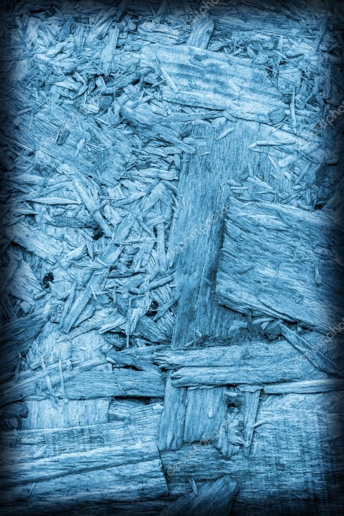 Wooden Chipboard Blue Stained Coarse Vignette Grunge Texture — Stock ...