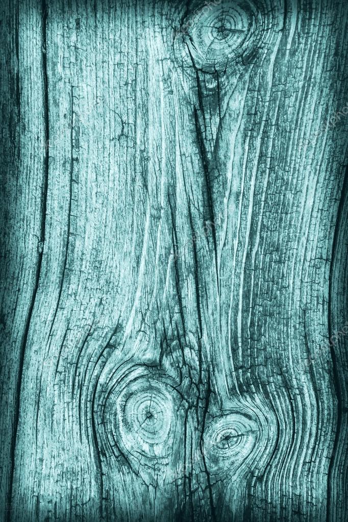 Old Weathered Cracked Rotten Wood Bleached and Stained Cyan Vignette ...