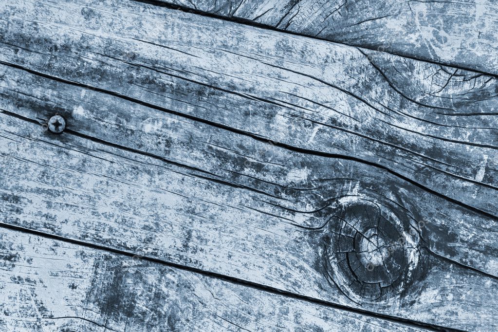 Old Weathered Floorboard Planking Stained Blue Grunge Texture — Stock ...