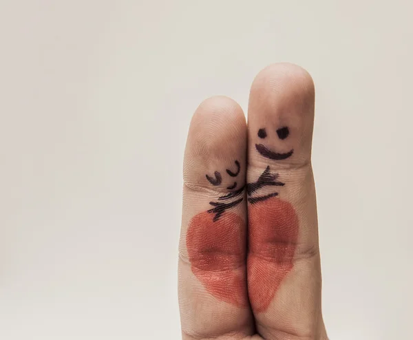 Finger smiley face | Fingers with happy smiley face — Stock Photo ...