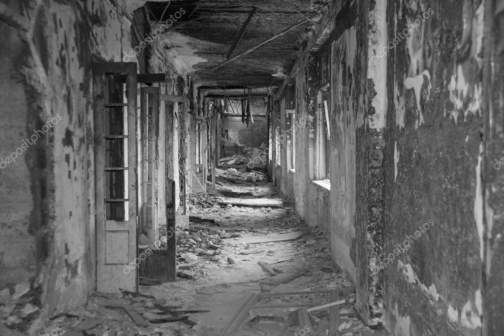 Old ruinous burnt corridor — Stock Photo © borjomi88 #118197106