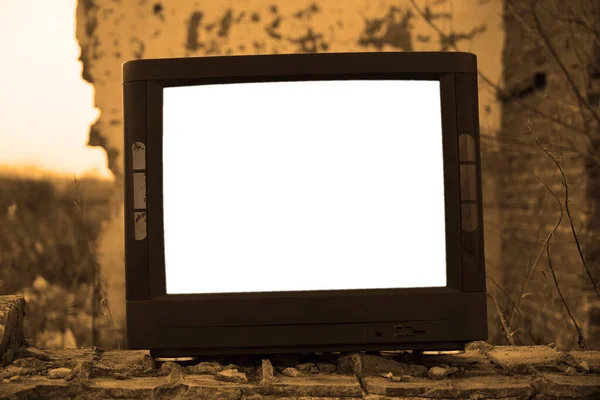 TV screen on wall . Stock Photo by ©jannystockphoto 154732432