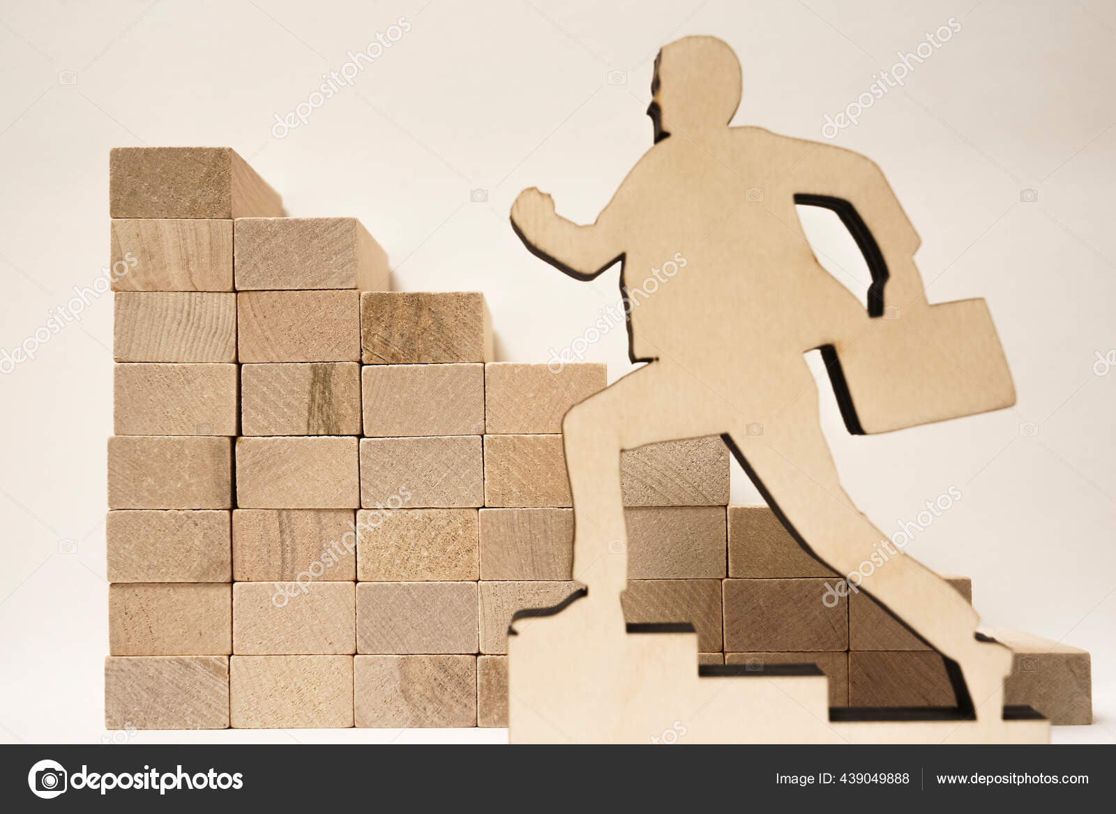 One Businessman Running Graphic Chart White Background Rising Line ...