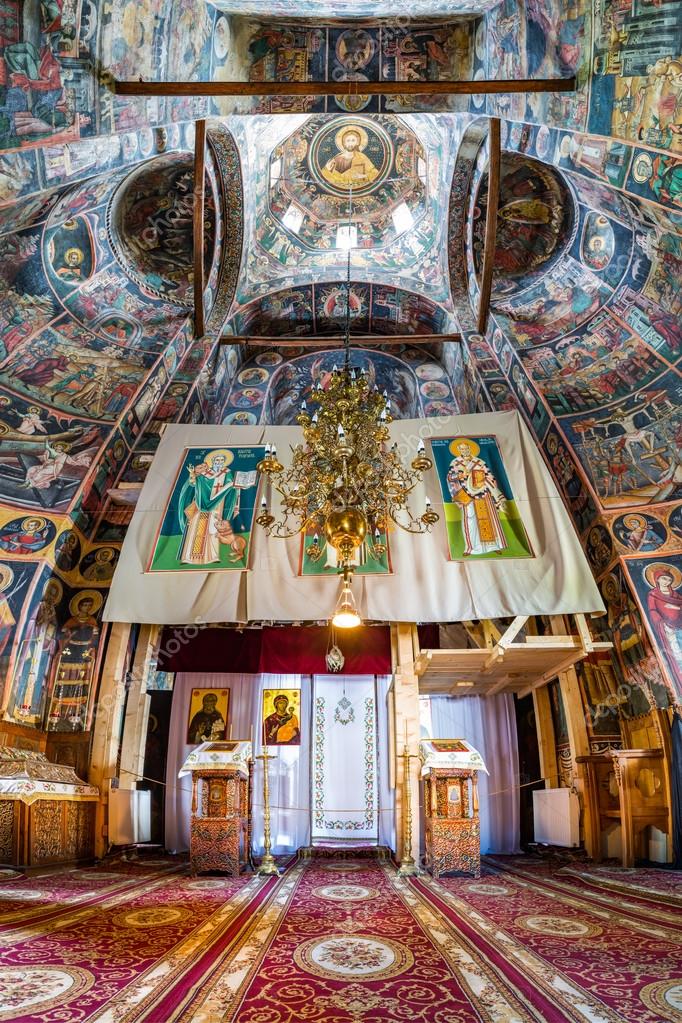 Interior of church inside Tismana monastery – Stock Editorial Photo ...