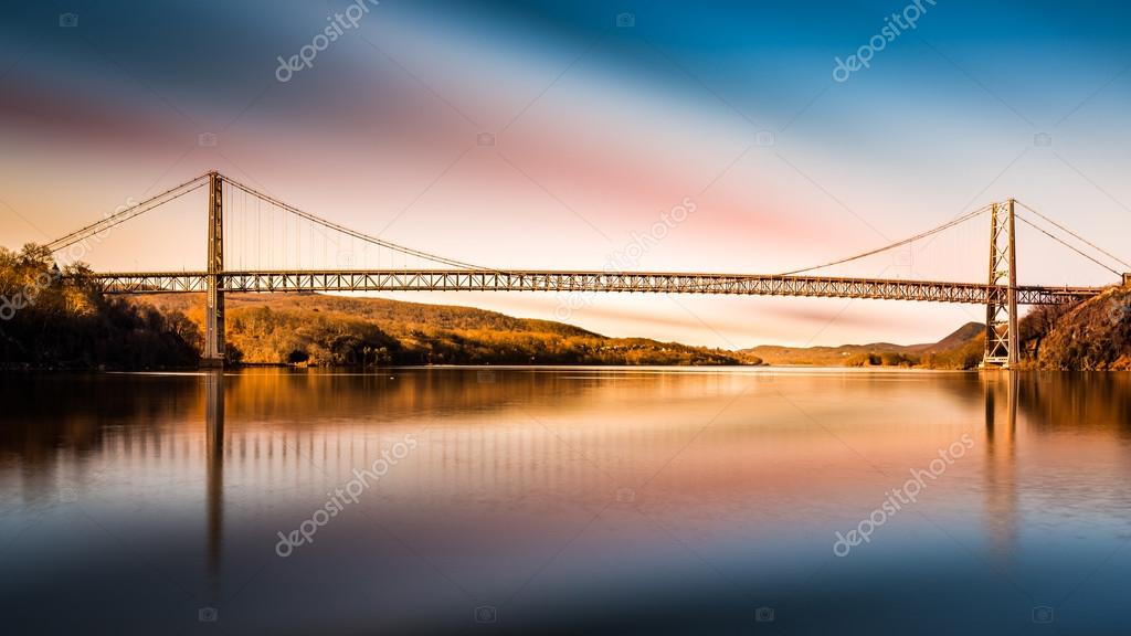 Bear Mountain Bridge at dusk. ⬇ Stock Photo, Image by © mandritoiu ...