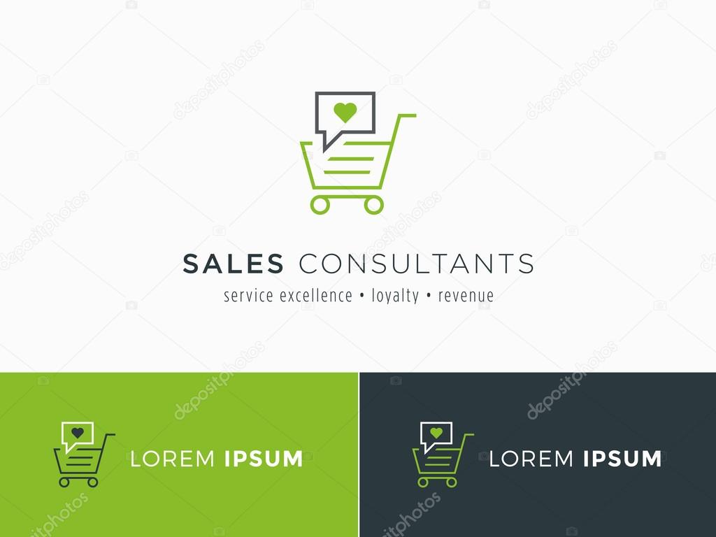 Sales consultant, sales trainer or mystery shopper company logo. Stock ...