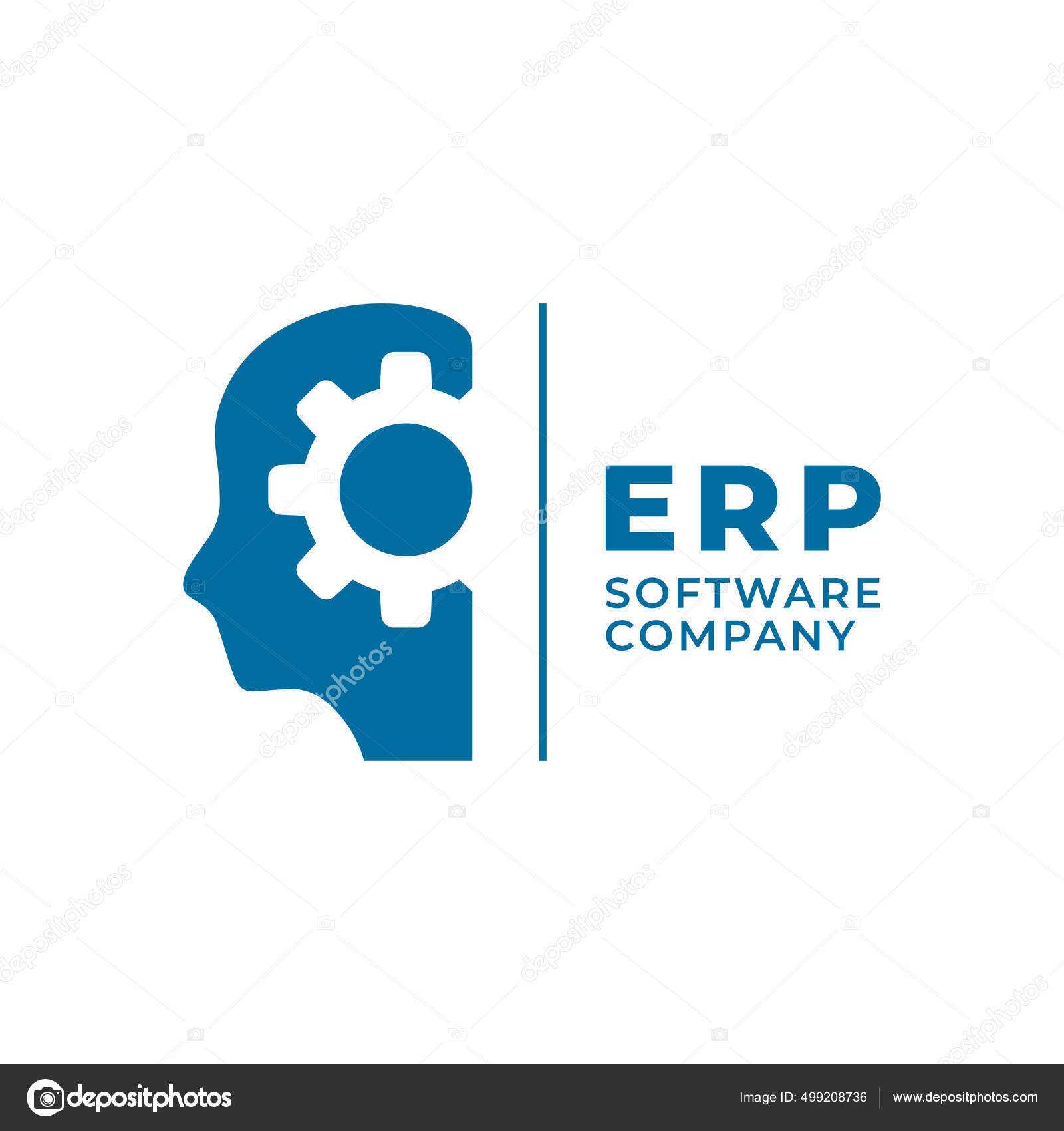 Enterprise Resource Planning Logo Design Template White Background ...