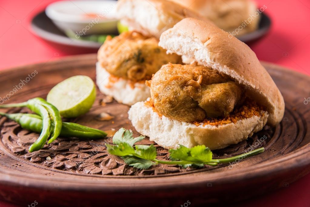 Vada Pav or Vada Paav is a famous Indian street food Stock Photo by ...