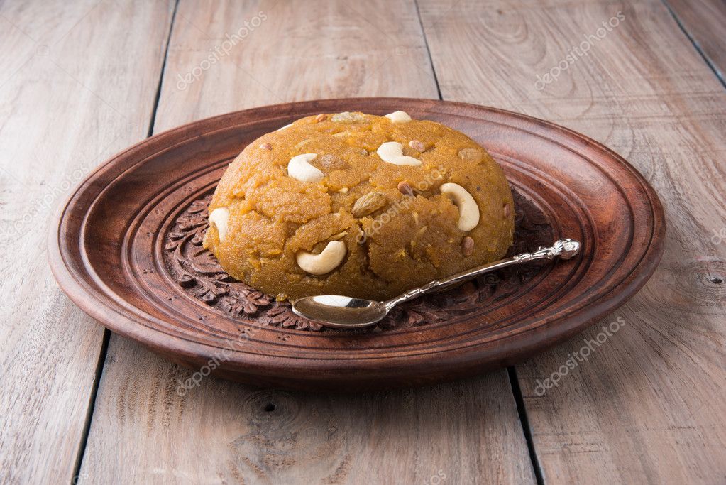 Moong Dal Halwa - un plato dulce de la India, Indan Sweet Halwa hecho ...