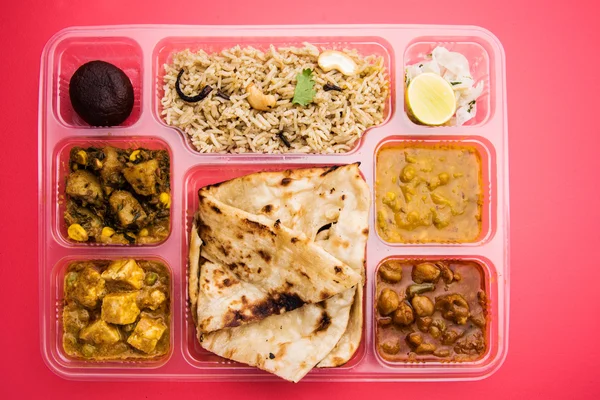 Indian vegetarian thali, Indian Thali parcel, take home food, Indian ...
