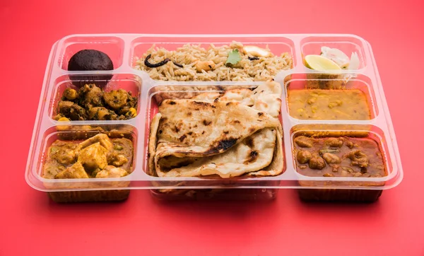 Indian vegetarian thali, Indian Thali parcel, take home food, Indian ...