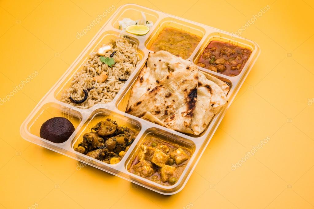 Indian vegetarian thali, Indian Thali parcel, take home food, Indian ...