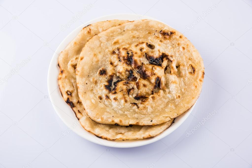 Indian special bread also known as butter roti, chapati, naan, kulcha ...