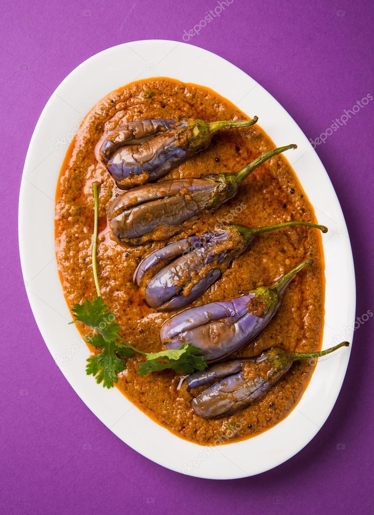 planta de huevo sur de la India curry, curry brinjal, brinjal masala también conocido como ...
