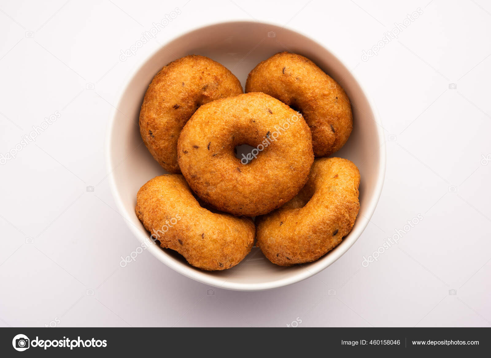 South Indian Vada Medu Vada Dal Vadai Plate Bowl Isolated — Stock Photo ...