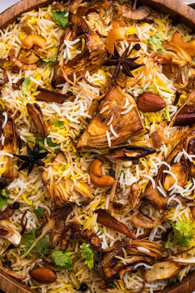 Kathal Biryani is made using raw jackfruit pieces cooked slowly with a ...