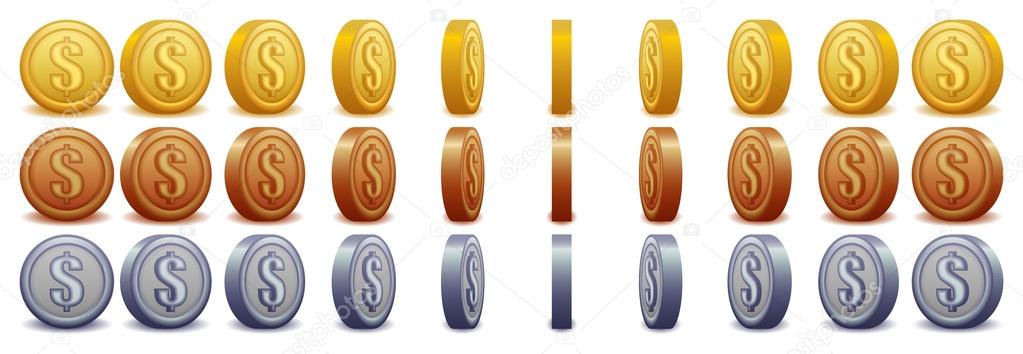 Spinning coin gold Vector Art Stock Images | Depositphotos