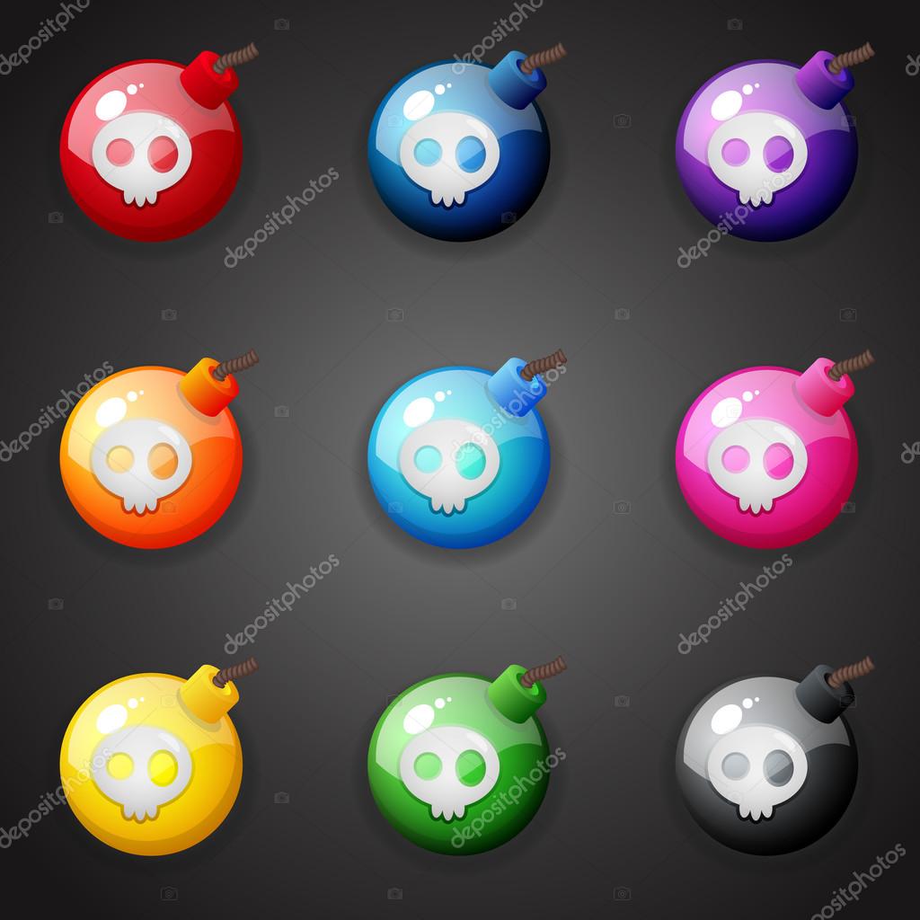 Bombs For Match Three Game Stock Vector Image by ©sunny_sunny #121045602