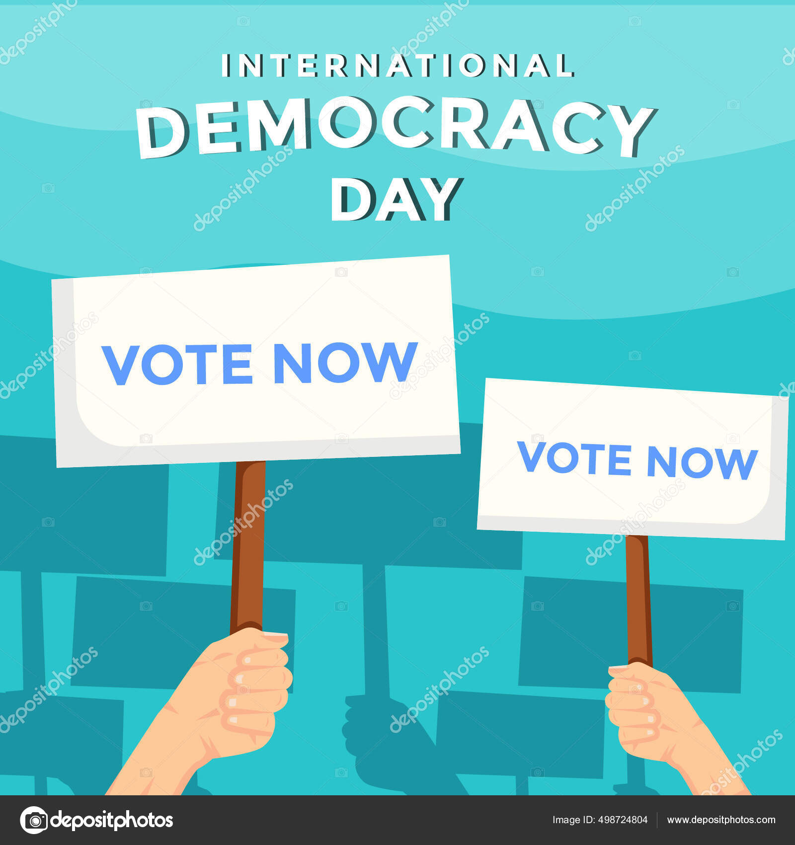 International Democracy Day Hands Holding Banner Stock Vector Image by ...