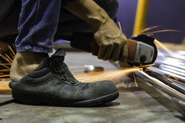 without safety gloves at work. Construction workers do not wear gloves ...