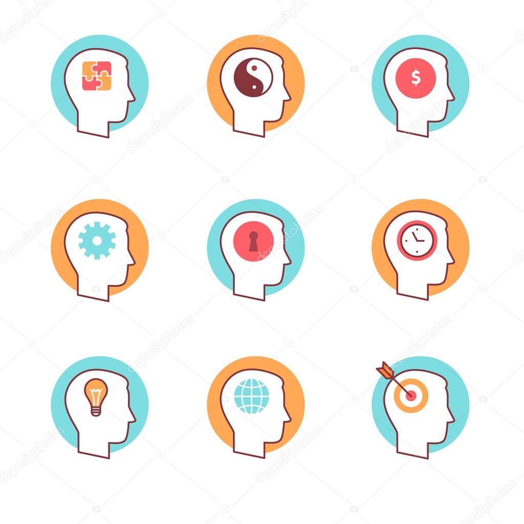 Human mind icons thin line set — Stock Vector © IconicBestiary #88018680