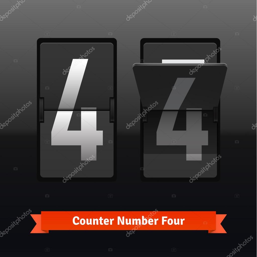 Flip counter template for number four Stock Vector Image by ...