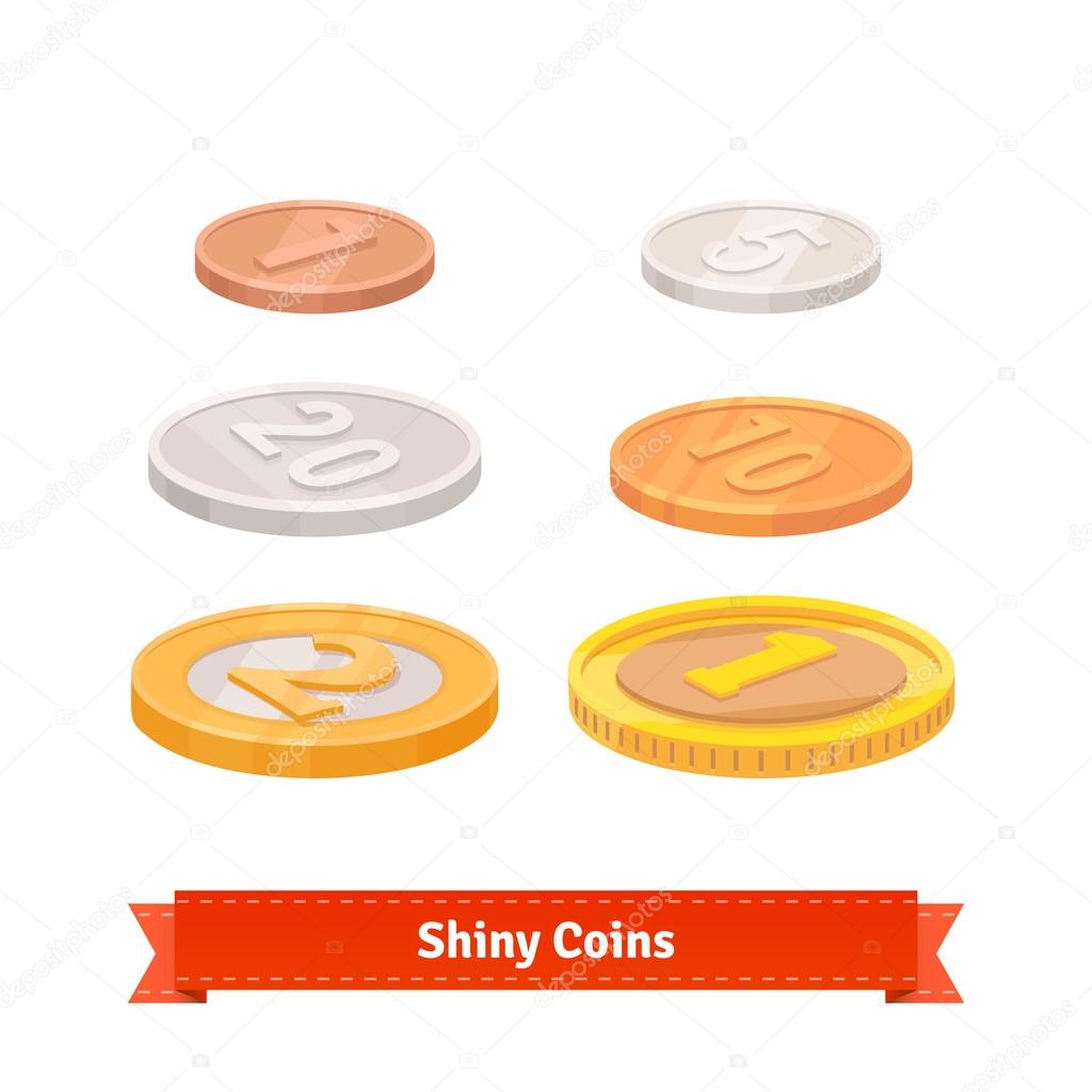 Coins set of various faces Stock Vector Image by ©IconicBestiary #88736498