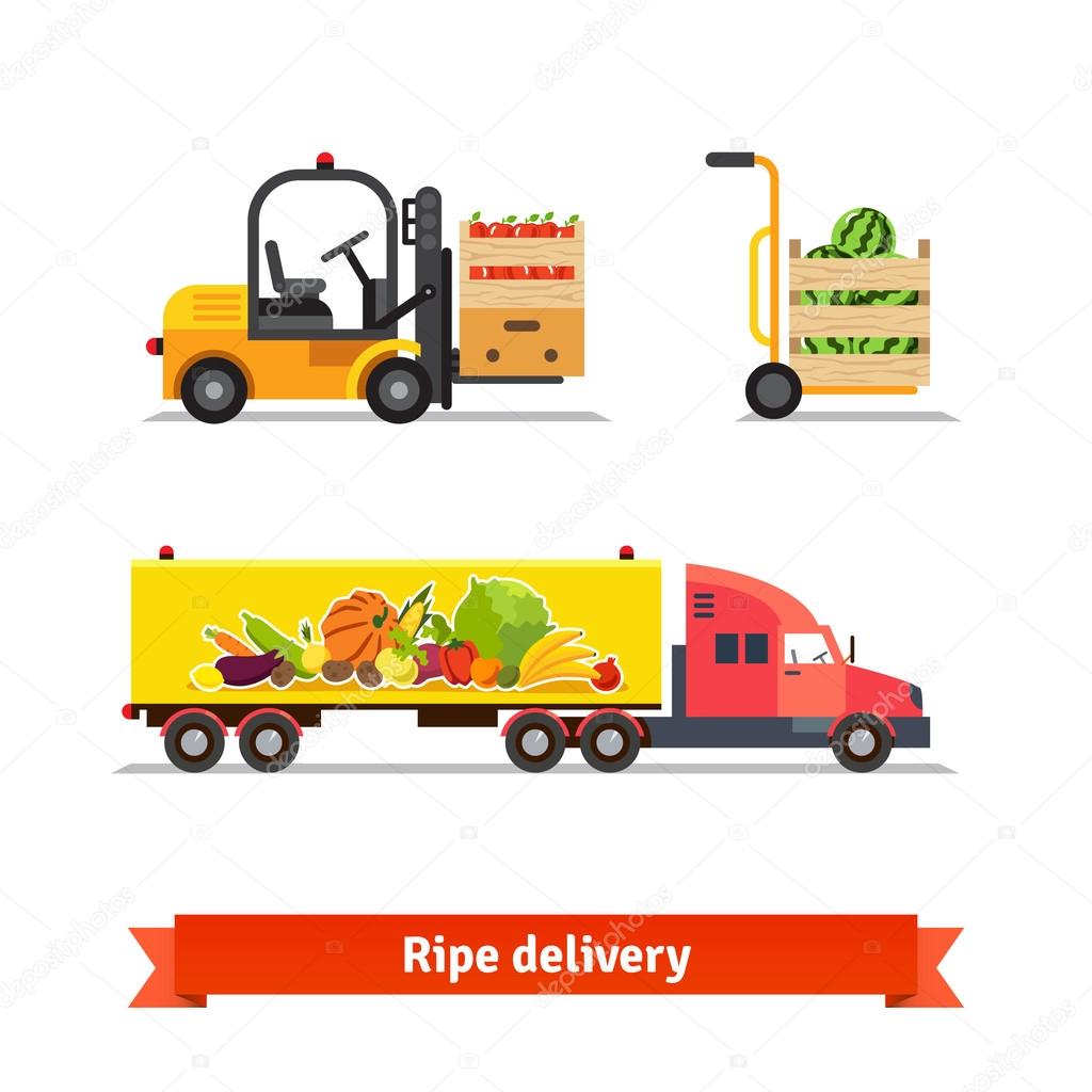 Fresh fruits and vegetables delivery Stock Vector Image by ...