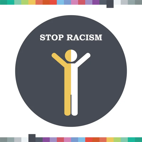 Stop racism icon. Stick figure split in two representing race eq Stock ...