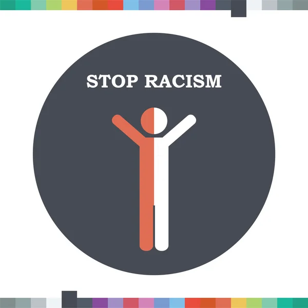 Stop racism icon. Stick figure split in two representing race eq Stock ...