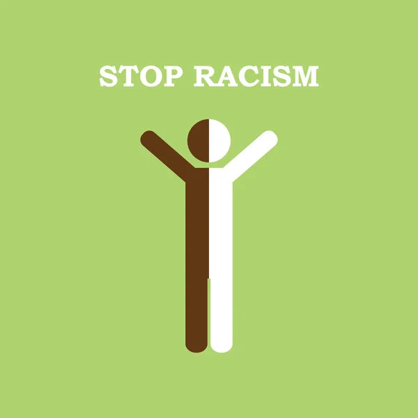 Stop racism icon. Stick figure split in two representing race eq Stock ...