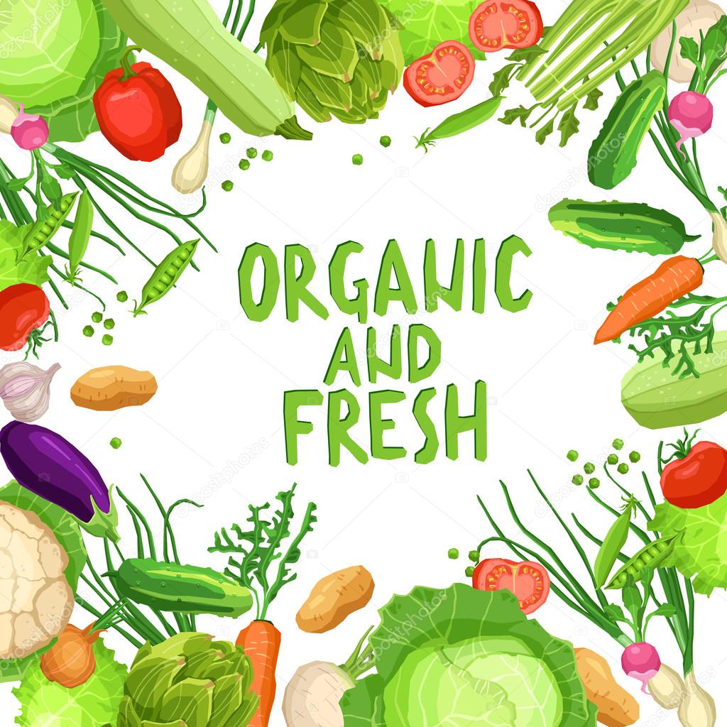 Vegetables Background With Text. Stock Vector Image by ©alexrockheart ...