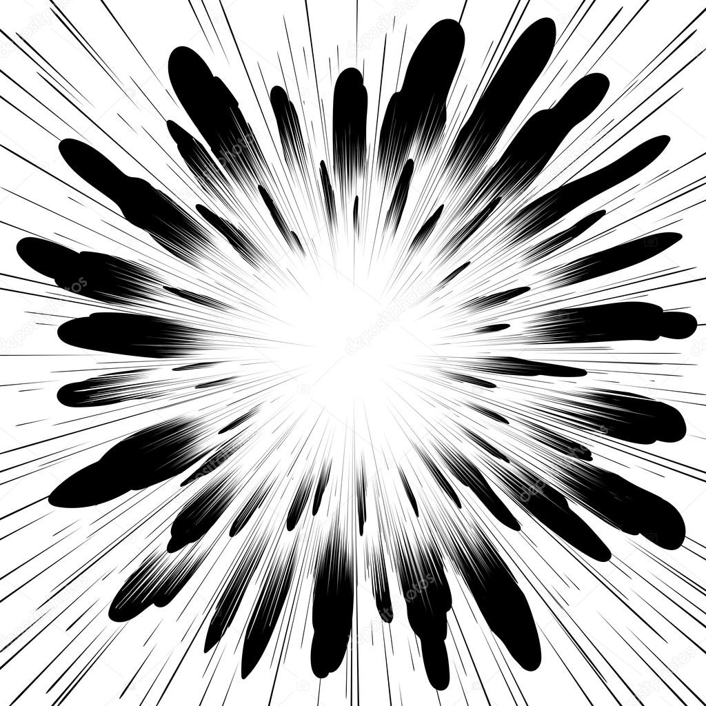 Illustration vectorielle explosion BD Noir et blanc radial Vecteur par ...