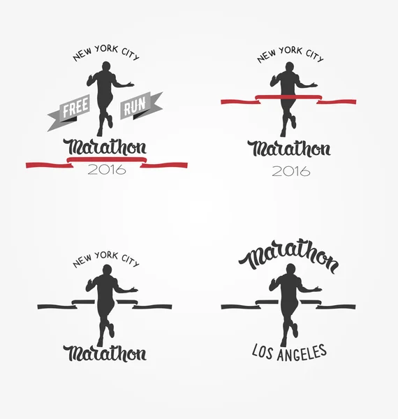 Set of vintage run club labels, emblems and design elements — Stock ...