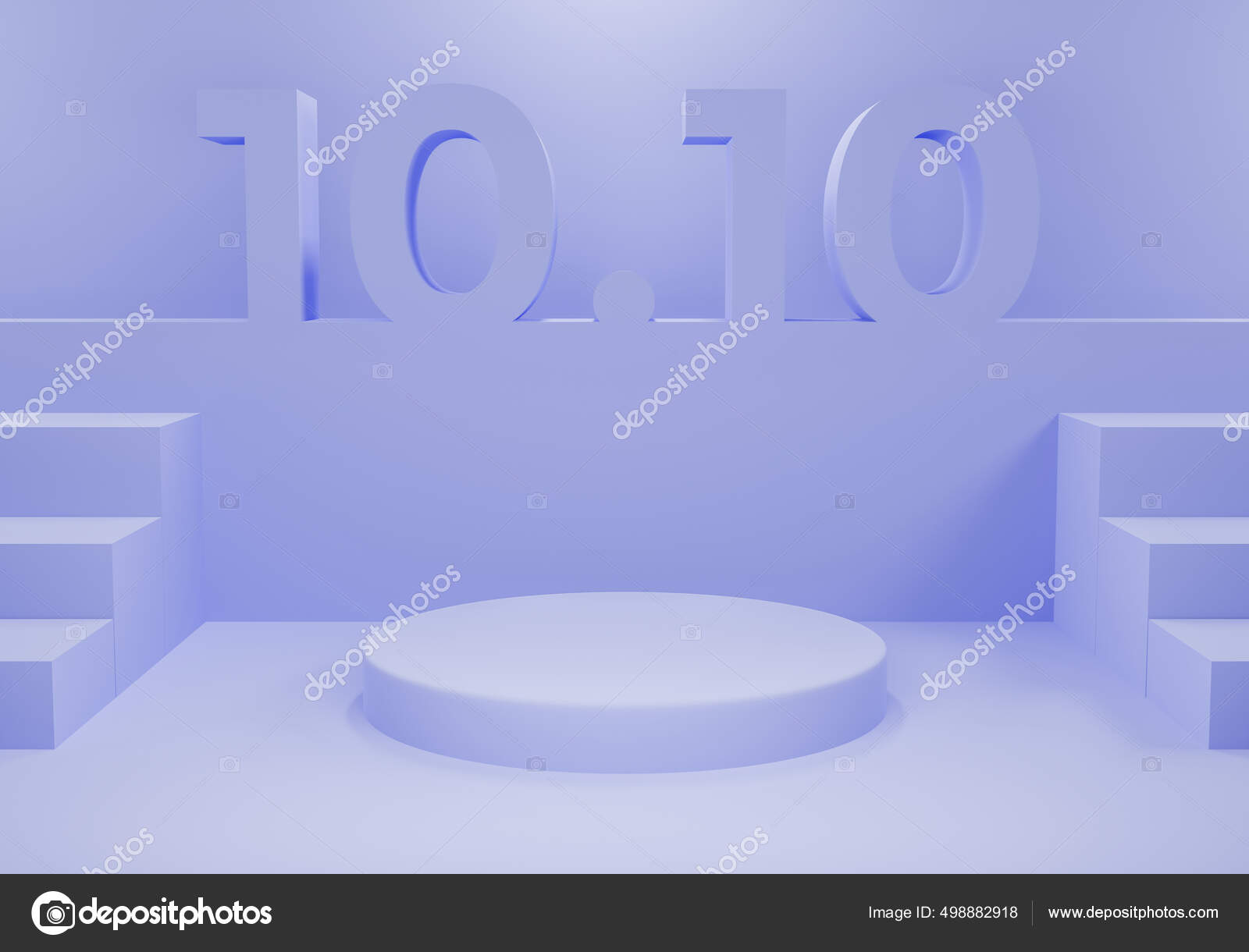 Realistic 1010 Background Display Podium Isolated Blue Color Rendering ...