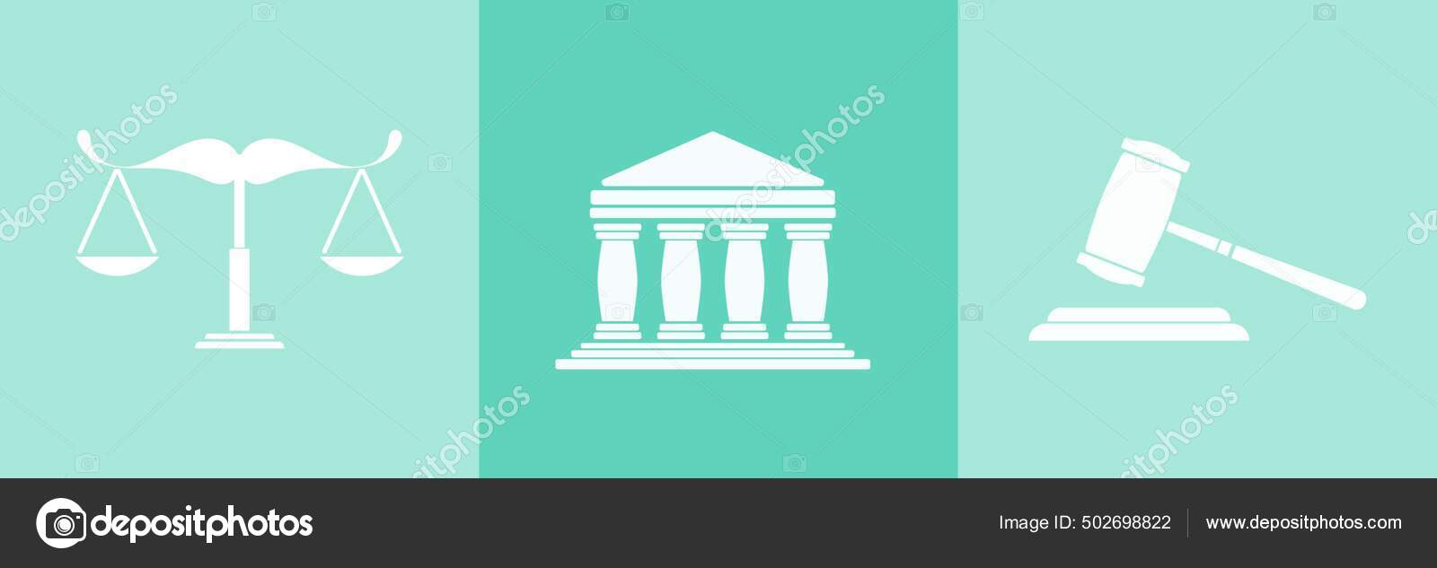 Court Icon Set Illustration Symbol Court Stock Vector Image by ©in_the ...