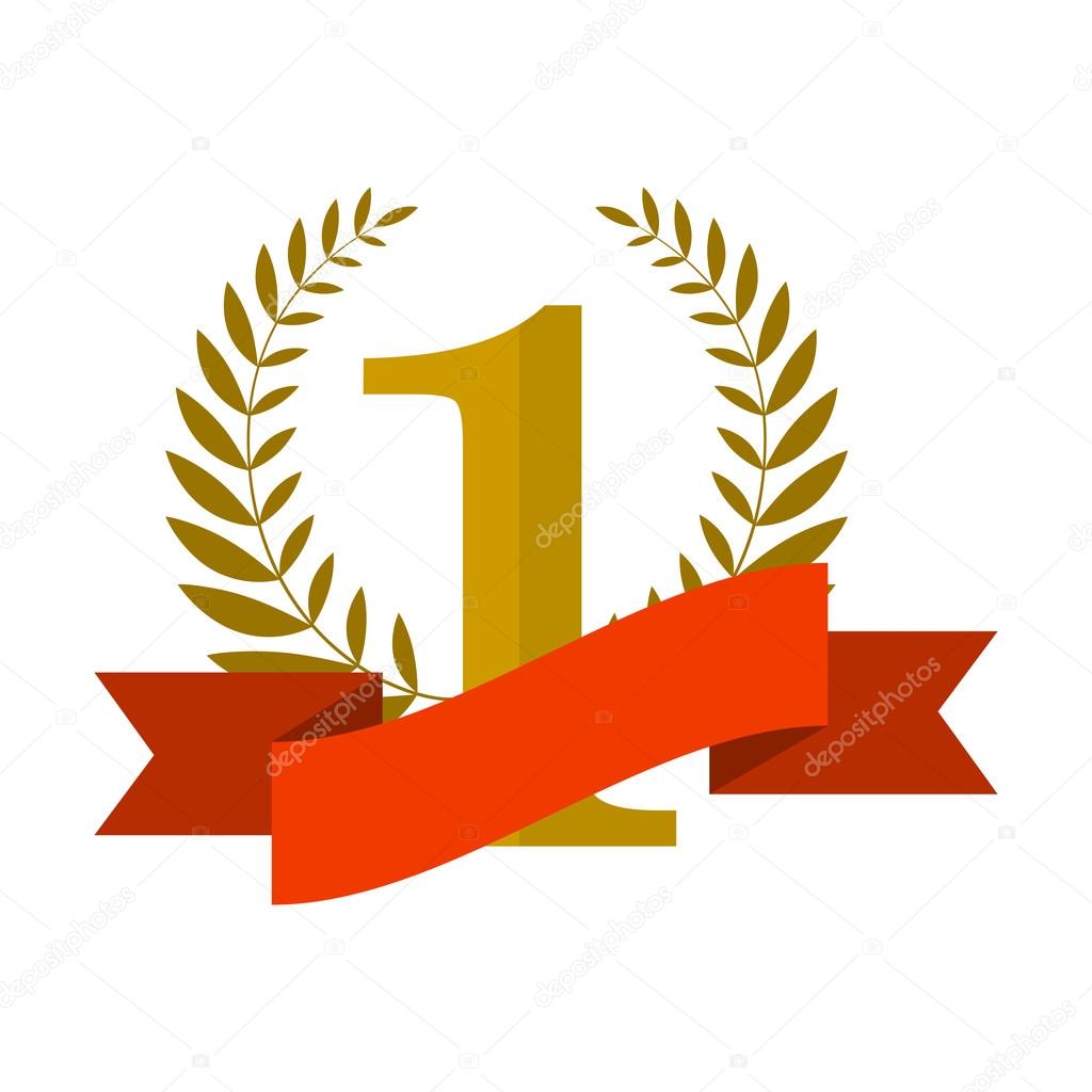 Number one with ribbon and laurel wreath — Stock Vector © Alliya2000 ...
