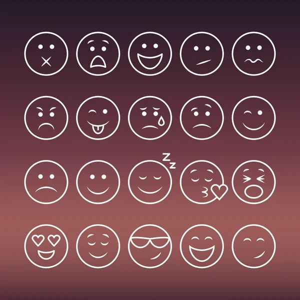 Conjunto de emoticones de línea Vector de stock #120930106 de ©Alliya2000