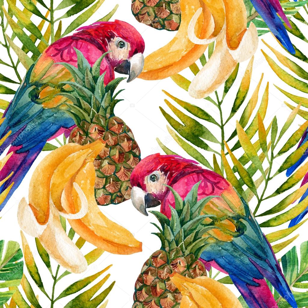 Parrot seamless pattern Stock Photo by ©Tetiana_Syrytsyna 102664756