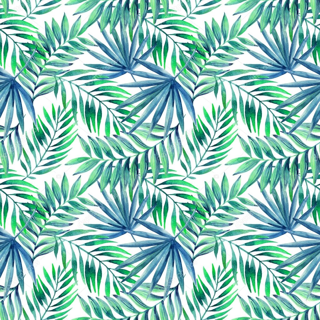 Watercolor tropical leaves seamless pattern Stock Photo by ©Tetiana ...
