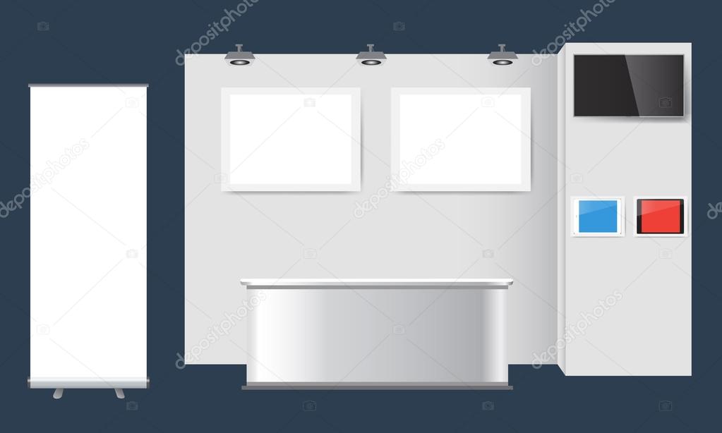 Creative exhibition stand design. Booth template. Corporate identity ...