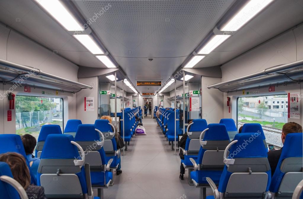 The interior of the train "Lastochka" — Stock Editorial Photo © aleoks ...