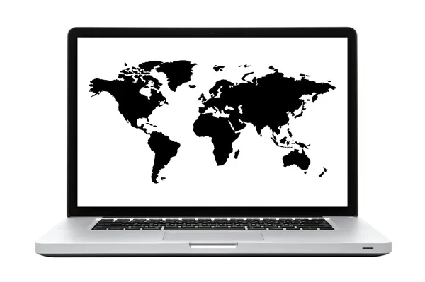 Laptop com mapa do mundo Stock Photos, Royalty Free Laptop com mapa do ...