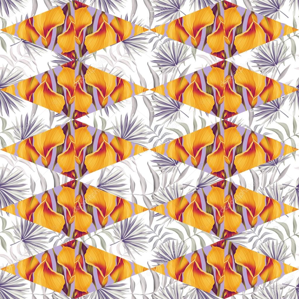 Tropical flower geometry, botanical symmetry background Stock Photo by ...