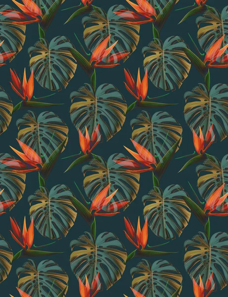 Seamless tropical flower background Stock Photo by ©themisha 90623912