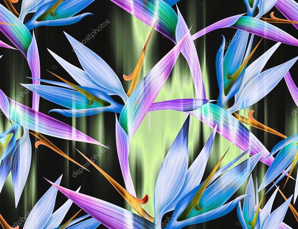 Seamless tropical flower pattern Stock Photo by ©themisha 90622626