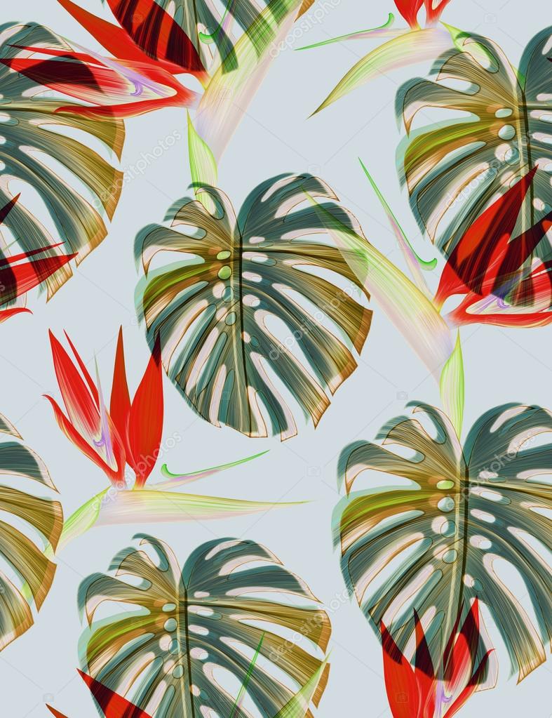 Seamless tropical flower background Stock Photo by ©themisha 90623912