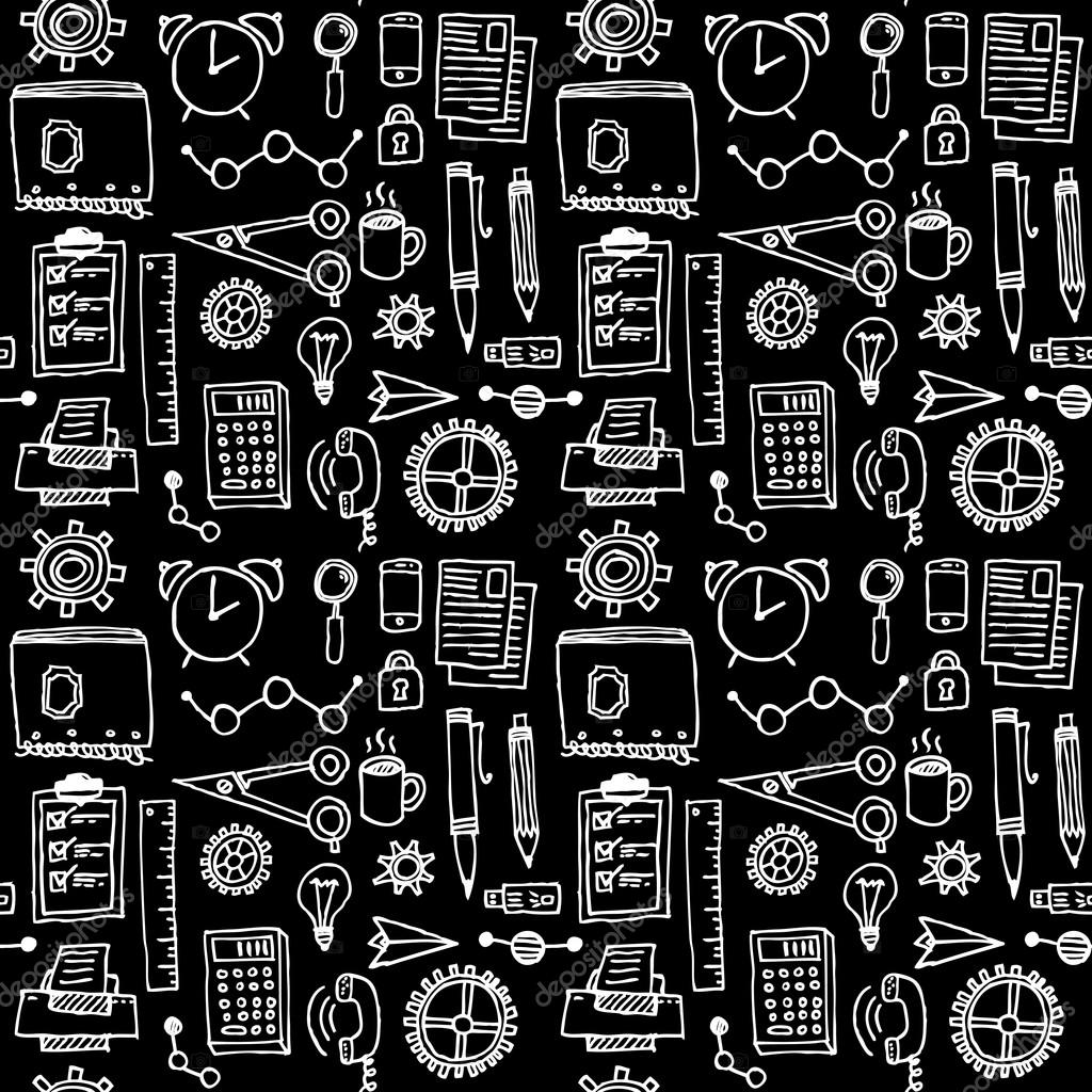 Business doodle seamless office background — Stock Vector © themisha ...