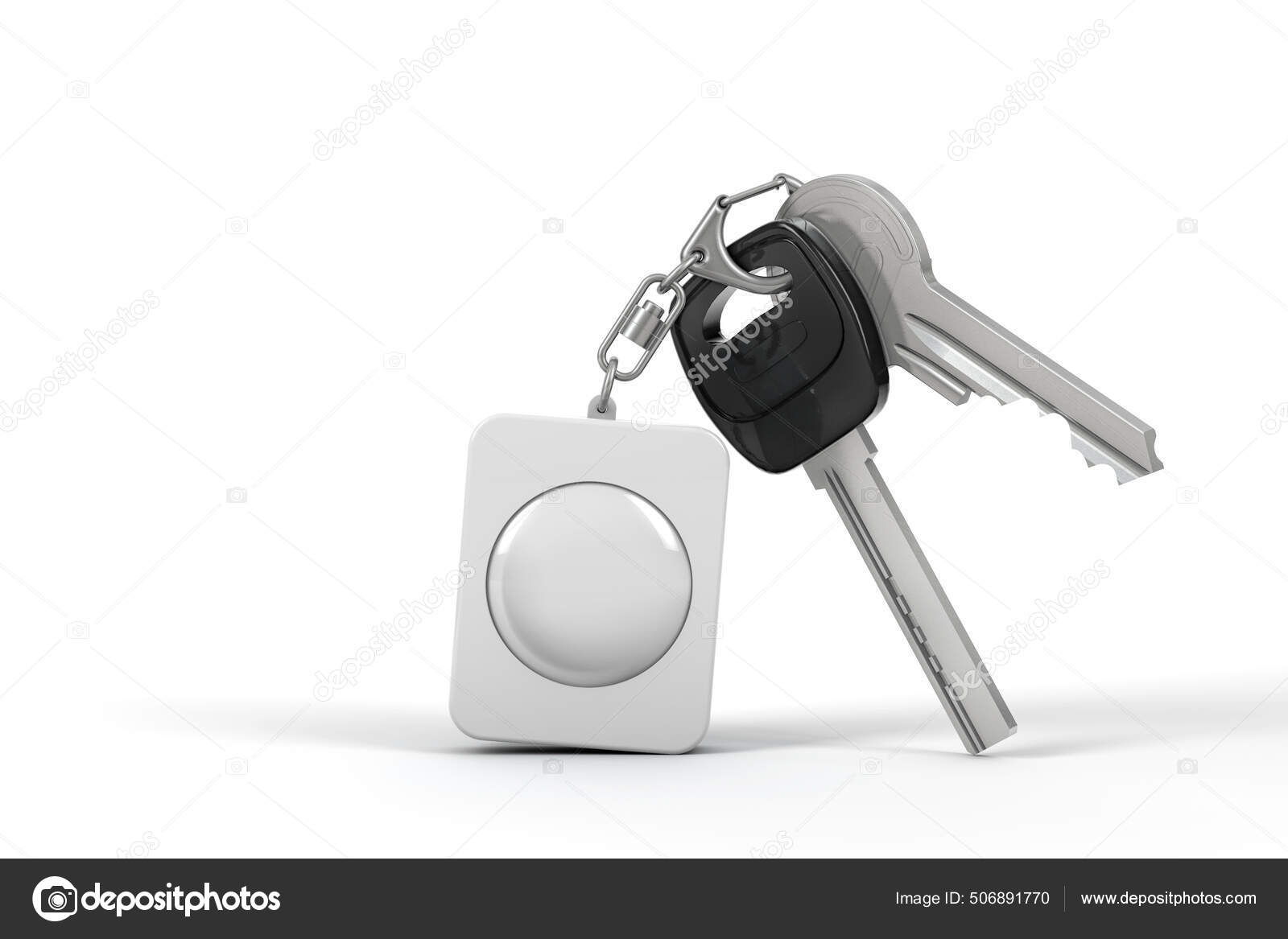 Promotional Rectangular Rounded Keychain Keys Mockup — Stock Photo ...